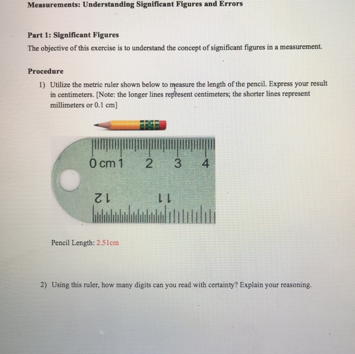 Solved Measurements: Understanding Significant Figures and | Chegg.com