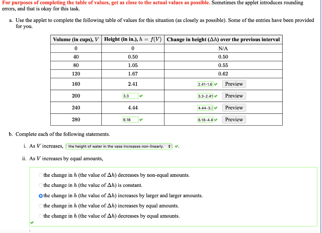 Solved For purposes of completing the table of values, get | Chegg.com
