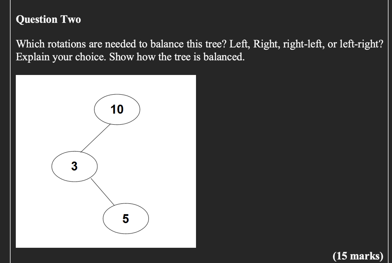 Solved Which rotations are needed to balance this tree? | Chegg.com