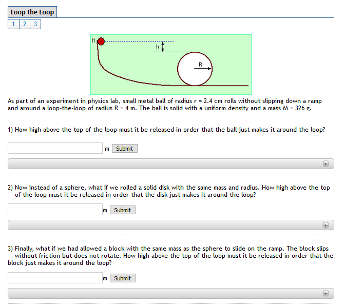 Solved Loop the Loop 1 2 3 M ni R As part of an experiment | Chegg.com