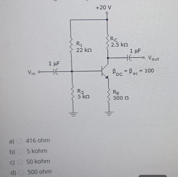 Calculate the value of Rin (base) resistance if there | Chegg.com