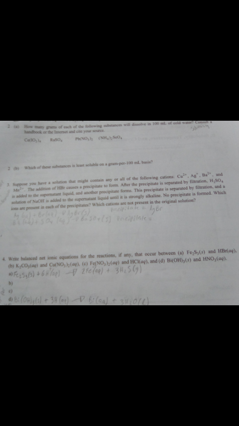 Solved Reactions in Aqueous Solutions: Metathesis Reactions | Chegg.com