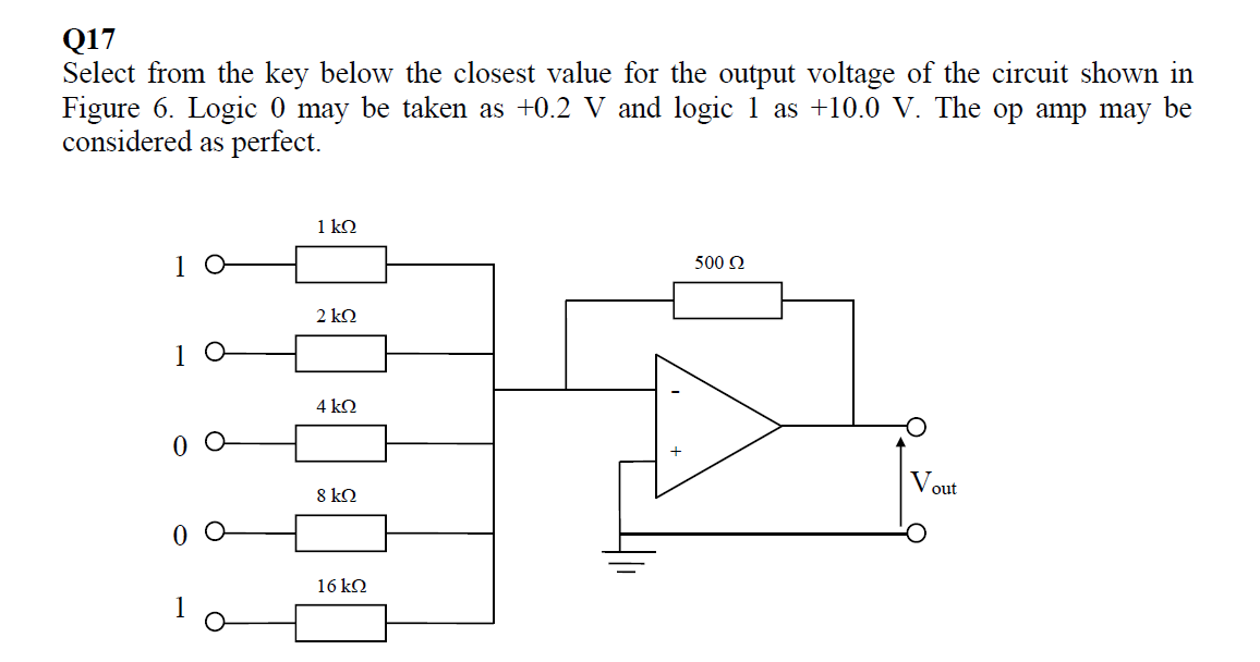 Solved Q17 Select from the key below the closest value for | Chegg.com