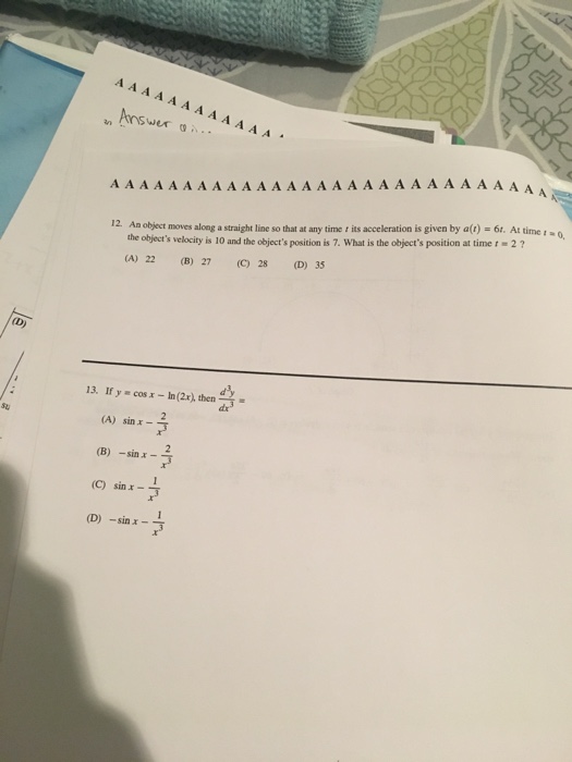 Solved An Object Moves Along A Straight Line So That At Any