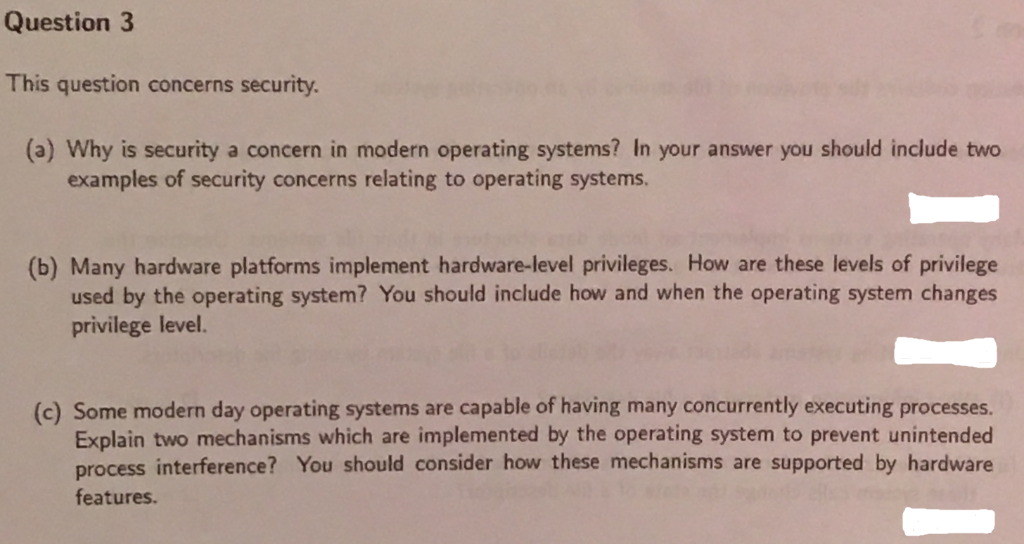 Solved Operating Systems Question Answer question correctly | Chegg.com