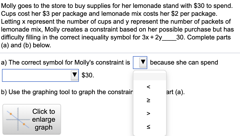 Solved Molly goes to the store to buy supplies for her | Chegg.com
