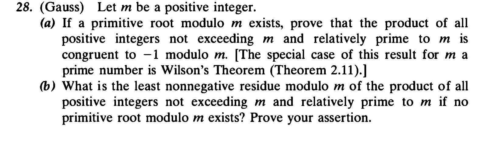 28. (Gauss) Let m be a positive integer. (a) If a | Chegg.com