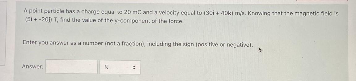 Solved A point particle has a charge equal to 20mC and a | Chegg.com