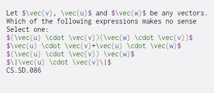 Solved Let $\vec{v. \vec{u} $ and $\vec{w} $ be any vectors. | Chegg.com