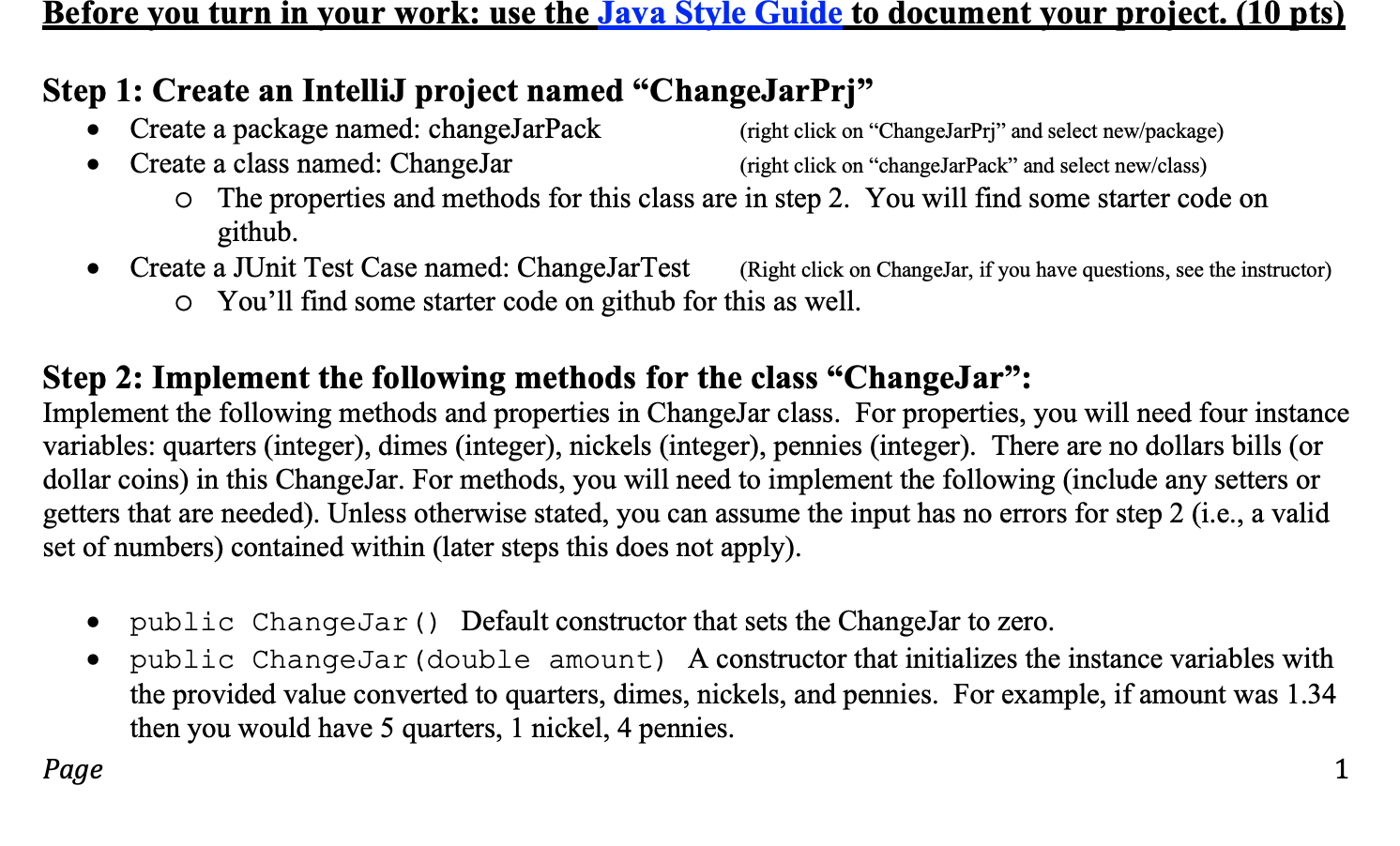 Before you turn in your work: use the Java Style | Chegg.com