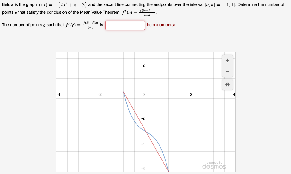 Solved Below is the graph f(x) = -(2x3 + x + 3) and the | Chegg.com