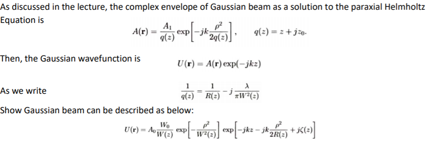 Solved As discussed in the lecture, the complex envelope of | Chegg.com