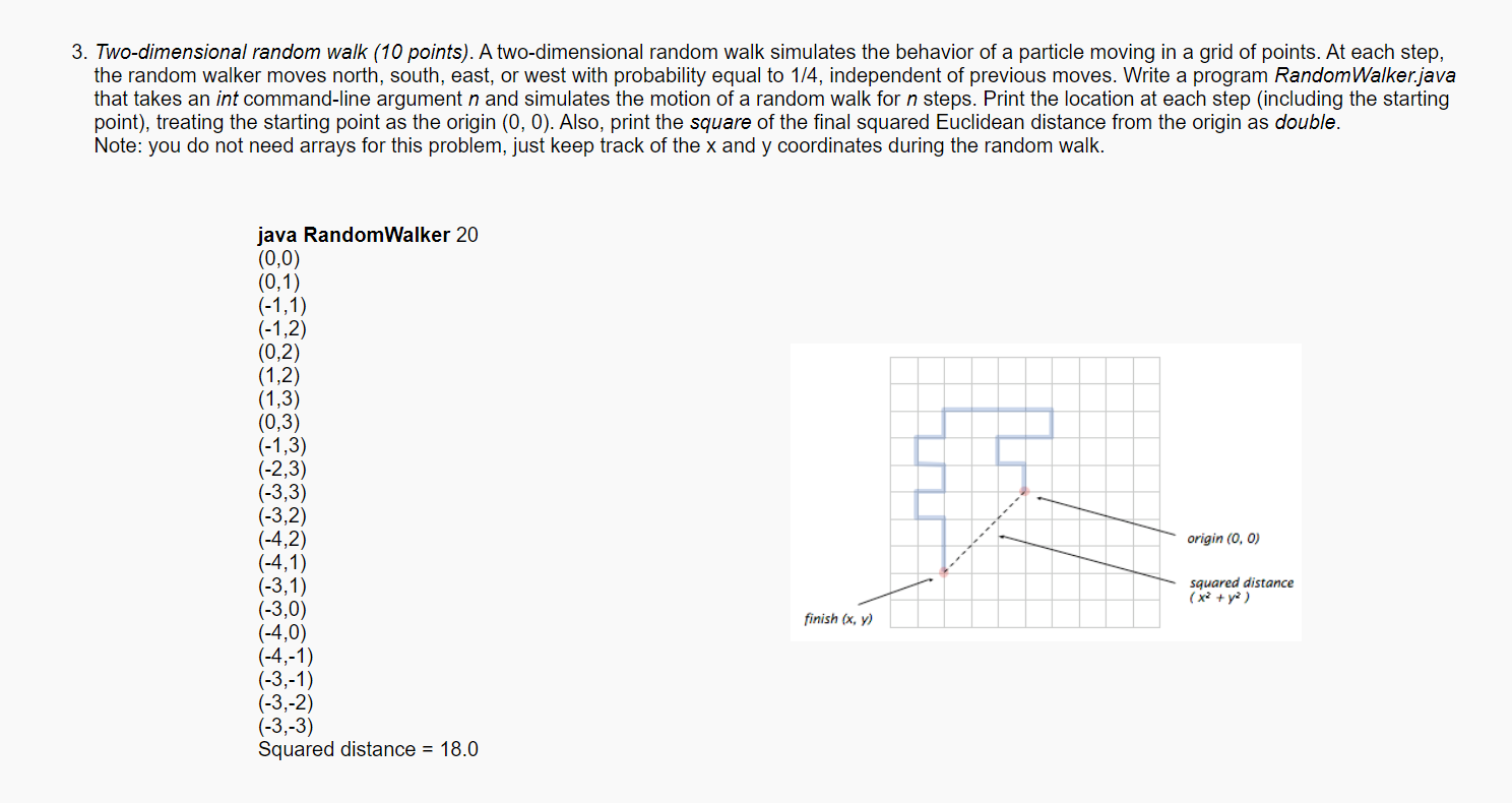Solved 3. Two-dimensional random walk (10 points). A | Chegg.com