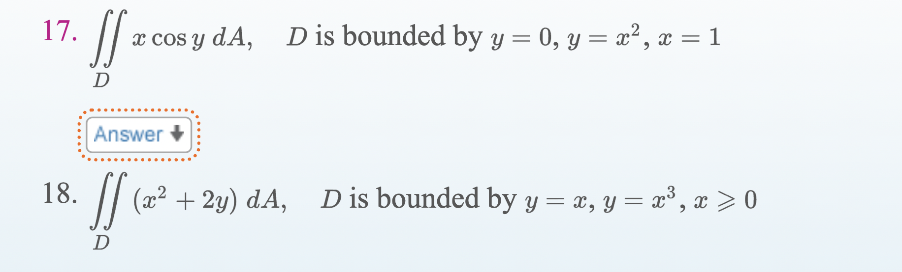 Solved Just set up the integral as a type 2 and type 1 | Chegg.com