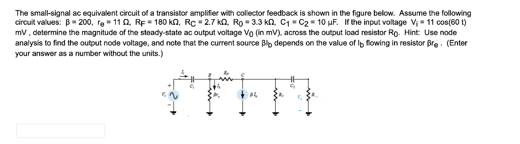 Solved The small-signal ac equivalent circuit of a | Chegg.com