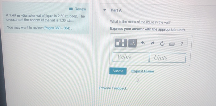 Solved แล Review Part A A 1.40 m-diameter vat of liquid is | Chegg.com