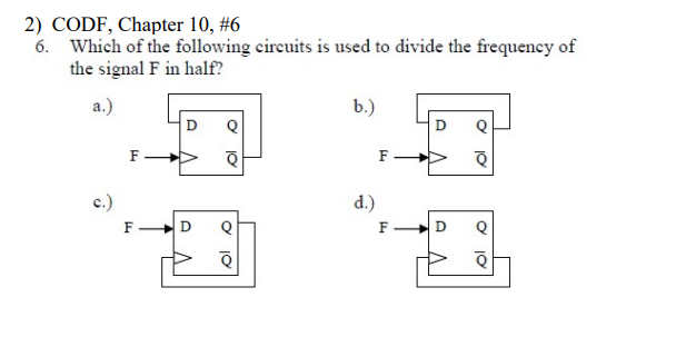 Solved 2) CODF, Chapter 10, #6 6. Which of the following | Chegg.com