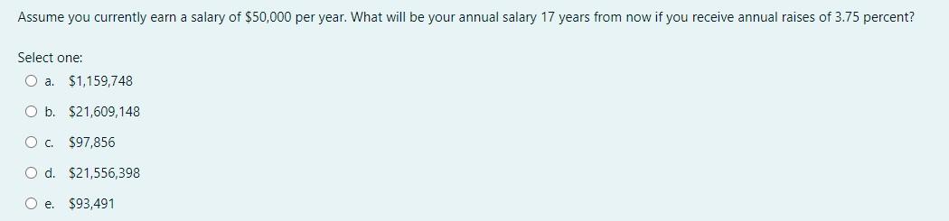 Solved Assume you currently earn a salary of $50,000 per | Chegg.com