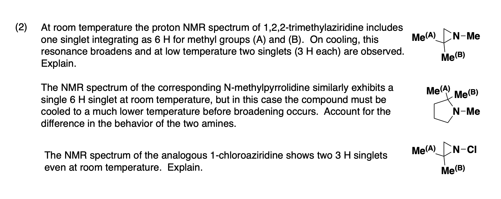 At room temperature the proton NMR spectrum of | Chegg.com