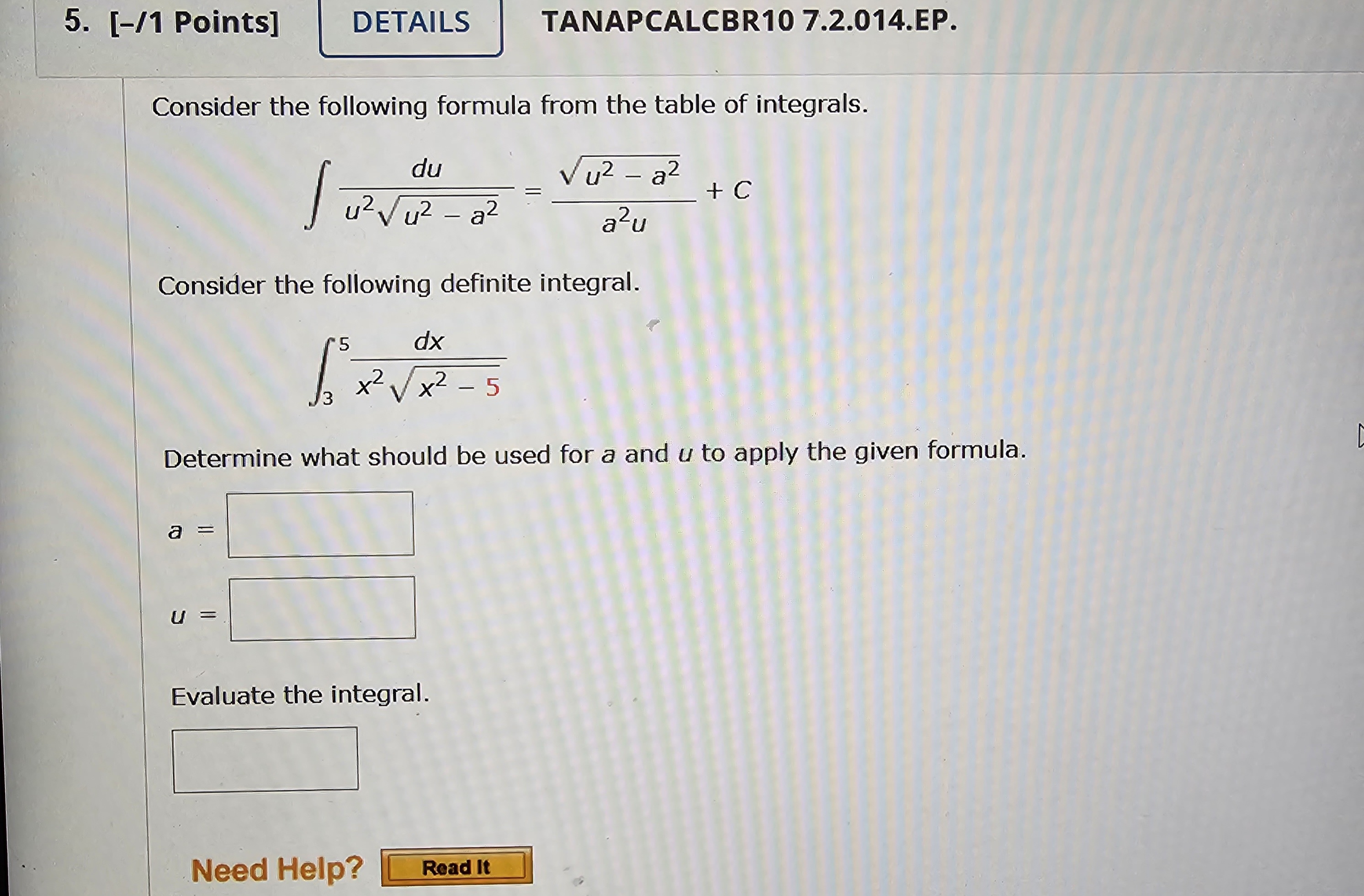 Solved Consider the following formula from the table of | Chegg.com