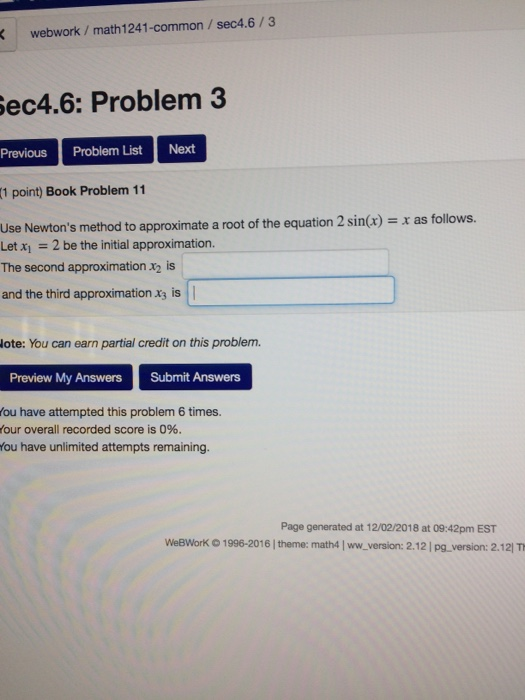 Solved webwork/math 1241-common/sec4.6/3 ec4.6: Problem 3 | Chegg.com