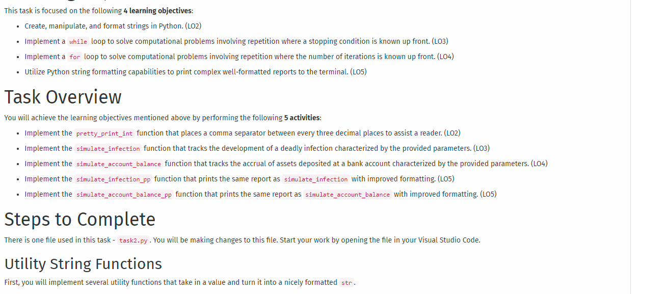 This task is focused on the following 4 learning | Chegg.com
