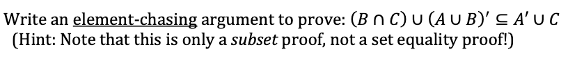 Solved Write an element-chasing argument to prove: (BOC) U | Chegg.com