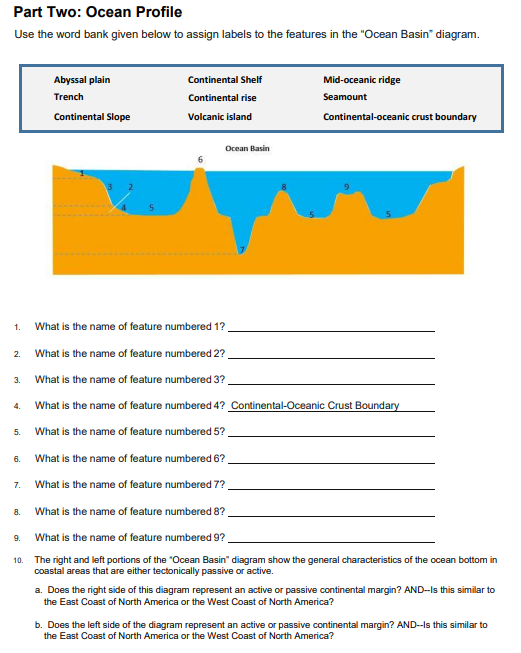 Ocean Floor Topography Worksheet Answers - Home Alqu