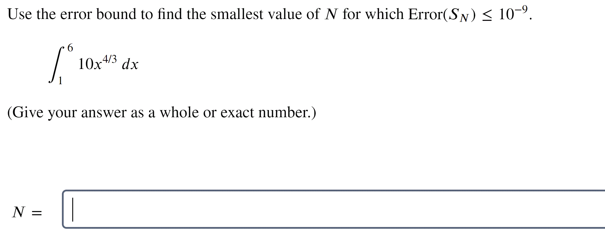 Solved Use The Error Bound To Find The Smallest Value Of N Chegg