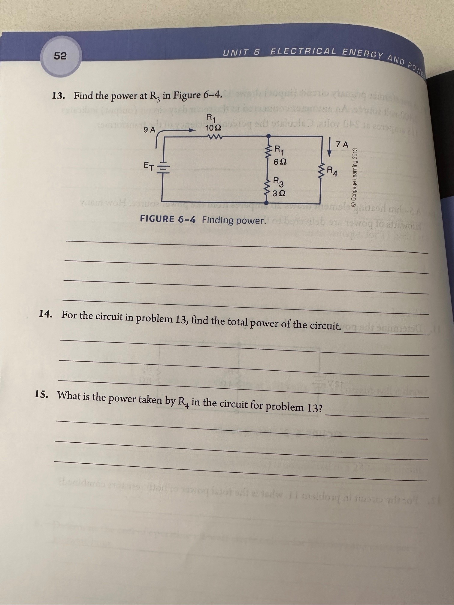 13. Find the power at R3 in Figure 6-4. FIGURE 6-4 | Chegg.com