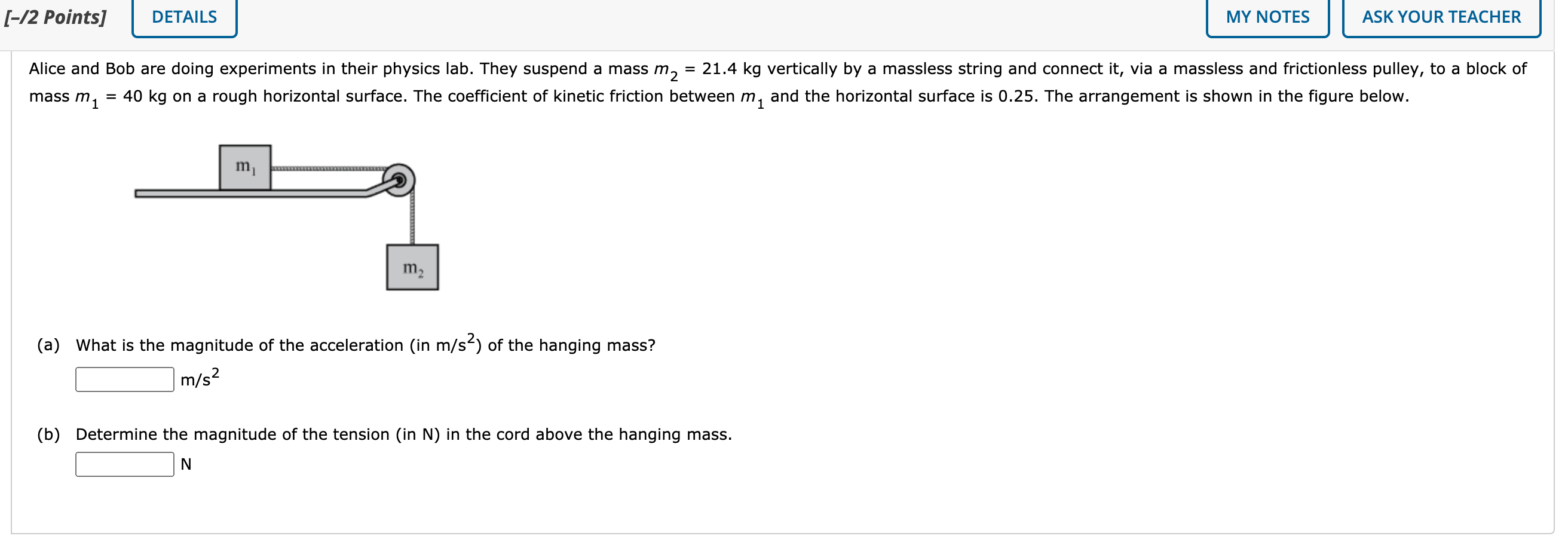 Solved (-/2 points] DETAILS MY NOTES ASK YOUR TEACHER Alice | Chegg.com