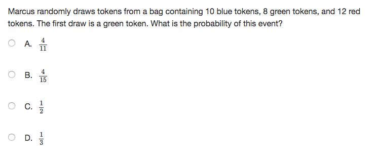 Solved randomly draws tokens from a bag containing 10 blue | Chegg.com