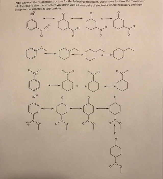 Solved q13- Draw all the resonance structure for the | Chegg.com