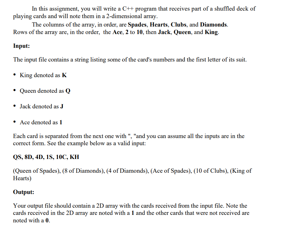 Solved In this assignment, you will write a C++ program that | Chegg.com