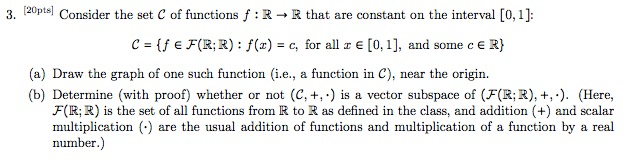 Solved 3. (20ptul Consider the set of functions f:R R that | Chegg.com
