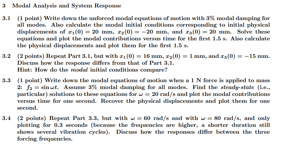 3 Modal Analysis And System Response 3 1 3 2 3 3 1