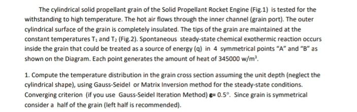 The cylindrical solid propellant grain of the Solid | Chegg.com