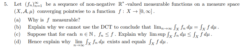 Solved 5 Let Fn Be A Sequence Of Non Negative R Valued