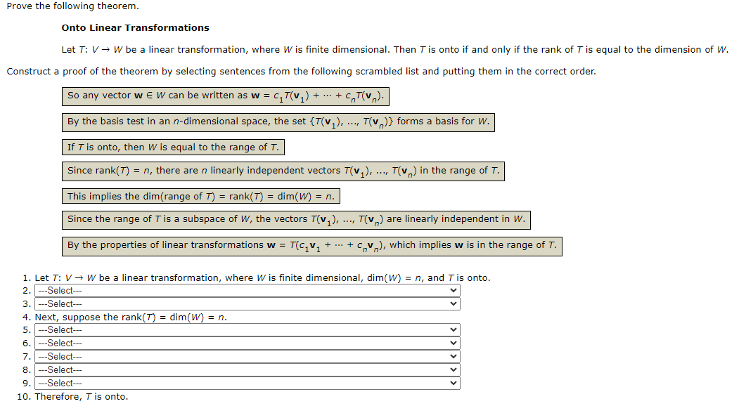 Solved Linear Algebra: Please use the sentences below and | Chegg.com