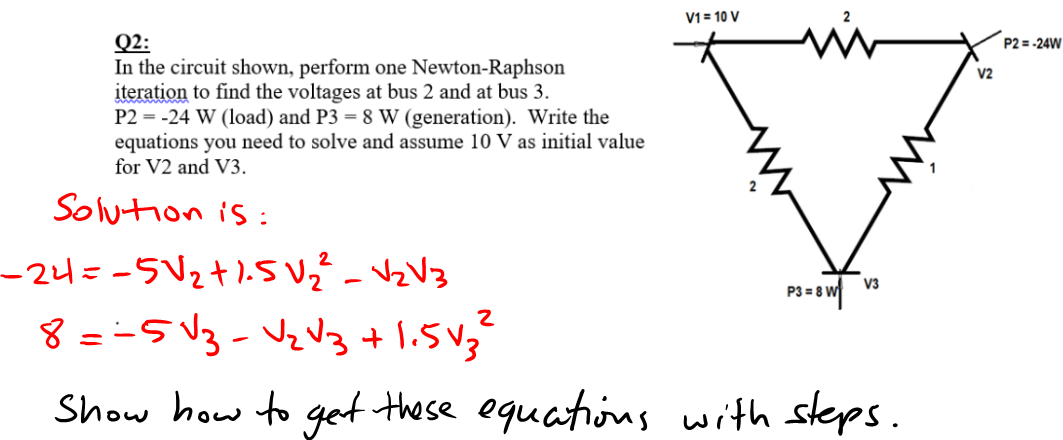 Solved Then solve the equations using Newton Rapson Method | Chegg.com