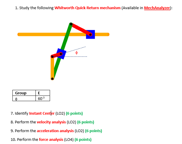 Solved 1. Study the following Whitworth Quick Return | Chegg.com