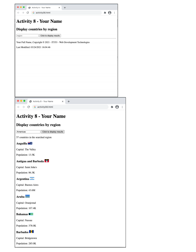 1 Create An Html File Named Activity08 That