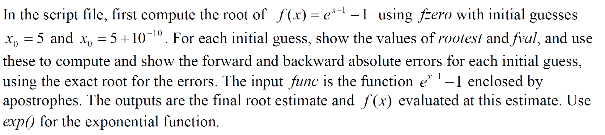 Solved i need a code to calculate forward error and backward | Chegg.com