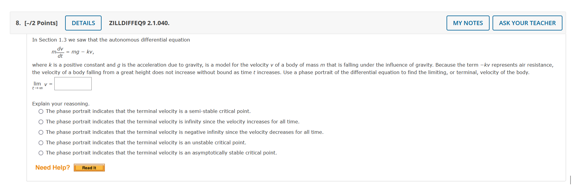 Solved In Section 1.3 we saw that the autonomous | Chegg.com