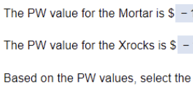 The PW value for the Mortar is $ - The PW value for | Chegg.com