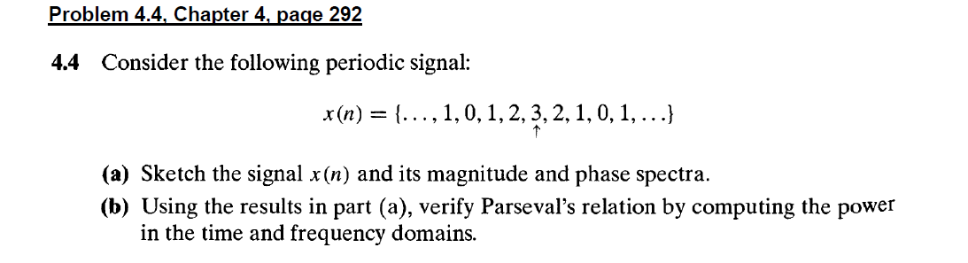 4.4 Consider the following periodic signal: | Chegg.com