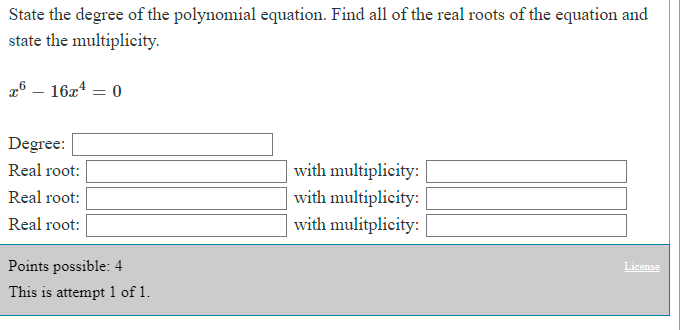 Solved State the degree of the polynomial equation. Find all | Chegg.com