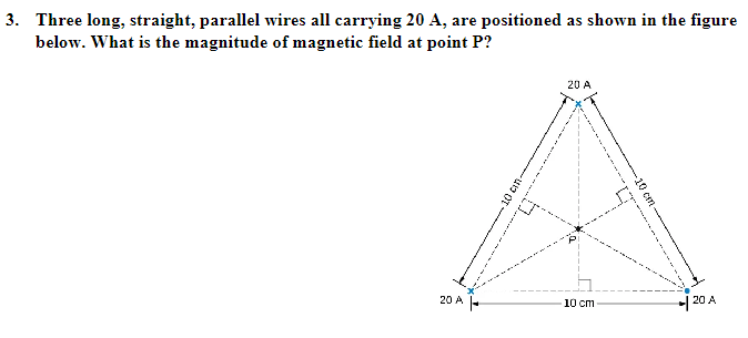 Solved Three long, straight, parallel wires all carrying \\( | Chegg.com