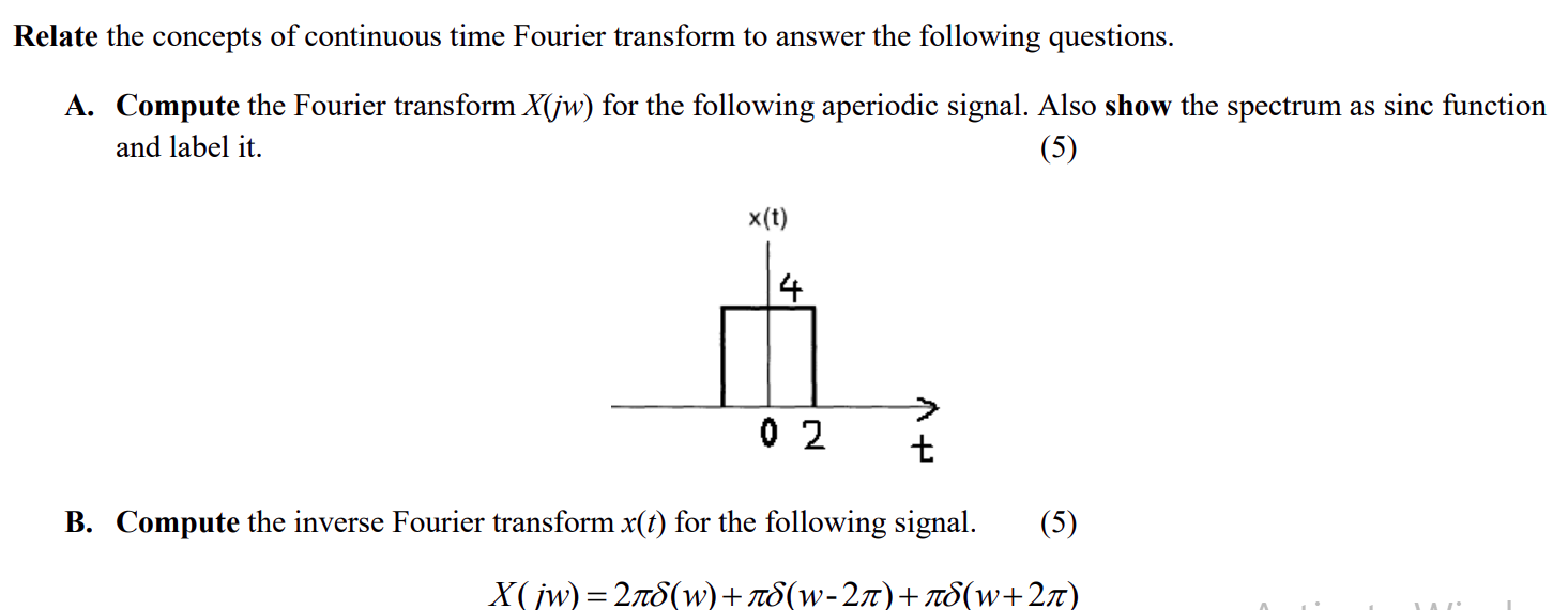 Solved Relate the concepts of continuous time Fourier | Chegg.com