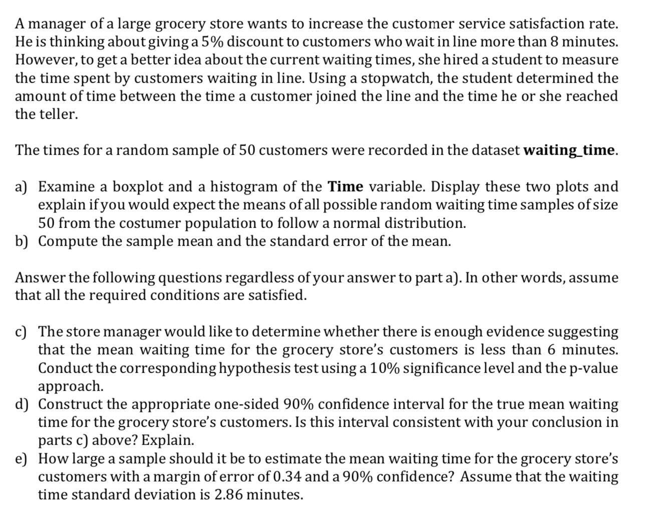 Solved A manager of a large grocery store wants to increase | Chegg.com